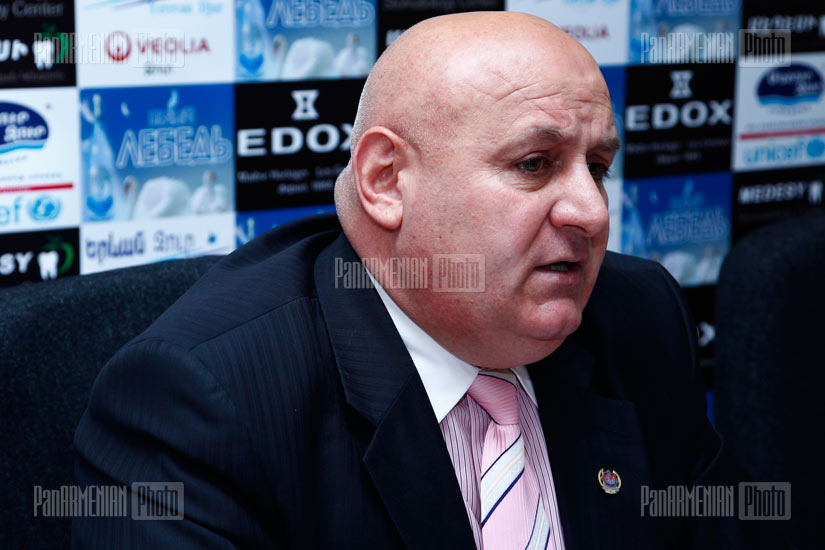 Press conference of the head of International Police Association Armenian section head Grigor ...